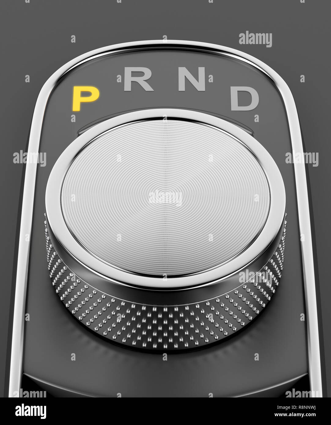 Car with dial gear selector, 3D illustration Stock Photo - Alamy