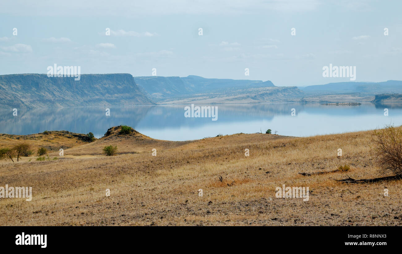 The arid landscapes of Lake Magadi, Rift Valley, Kenya Stock Photo - Alamy