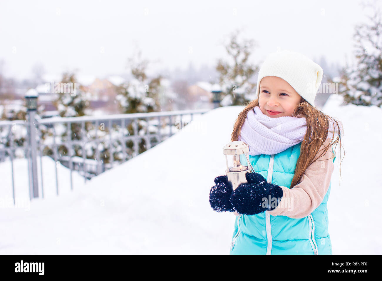 Adorable little girl in frozen winter day outdoors Stock Photo - Alamy
