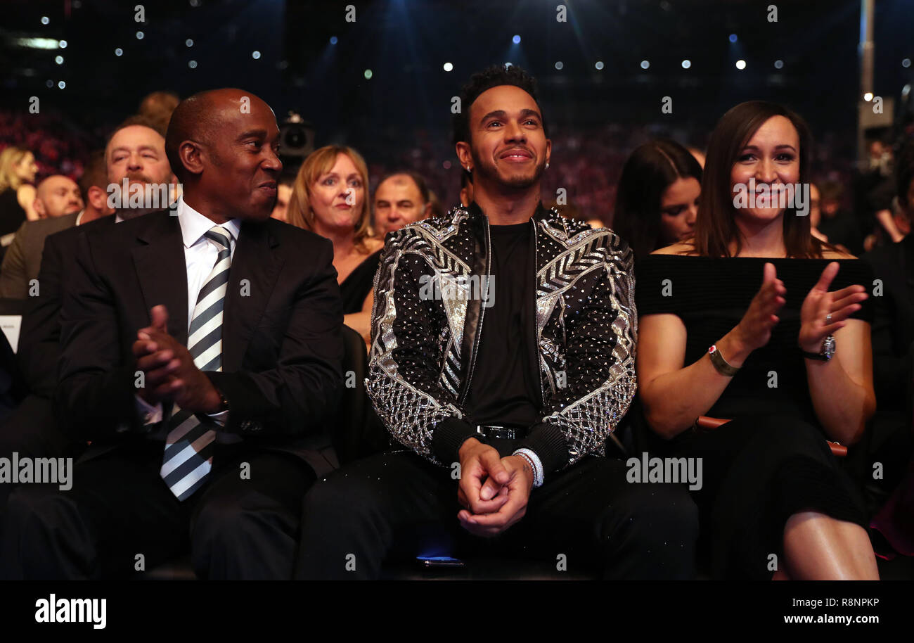 Lewis Hamilton (centre) and Jessica Ennis-Hill during the BBC Sports ...