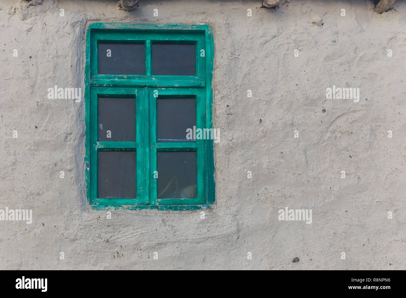 Old window with glass in the village house Stock Photo - Alamy