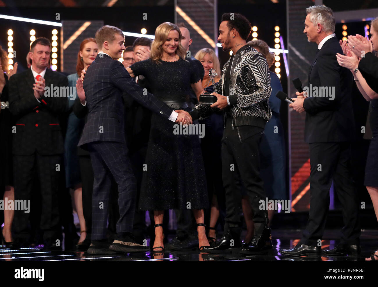Billy Monger receives the Helen Rollason Award from the Lewis Hamilton ...