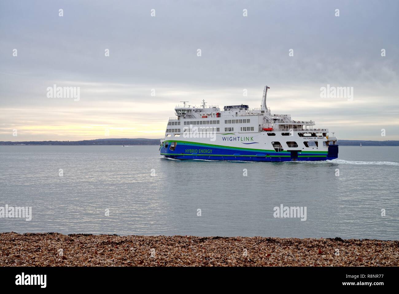 The Wightlink hybrid energy car ferry 'Victoria of Wight' sailing from ...