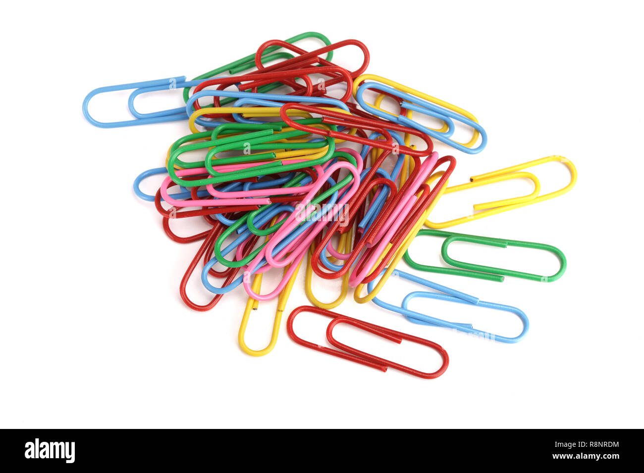 Bunch of colorful paper clips isolated on white background Stock Photo ...