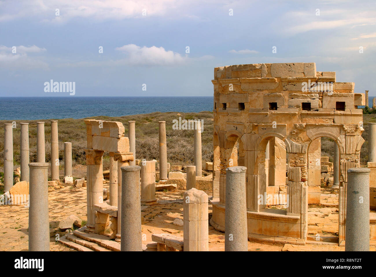 Libya. Leptis Magna archaeological site. Ruins of the Roman City UNESCO ...