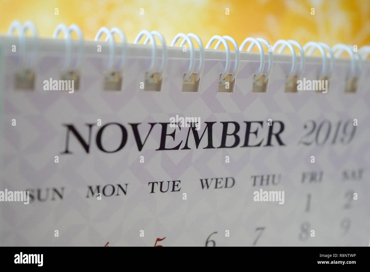 Simple 2019 year calendar week hi-res stock photography and images - Alamy