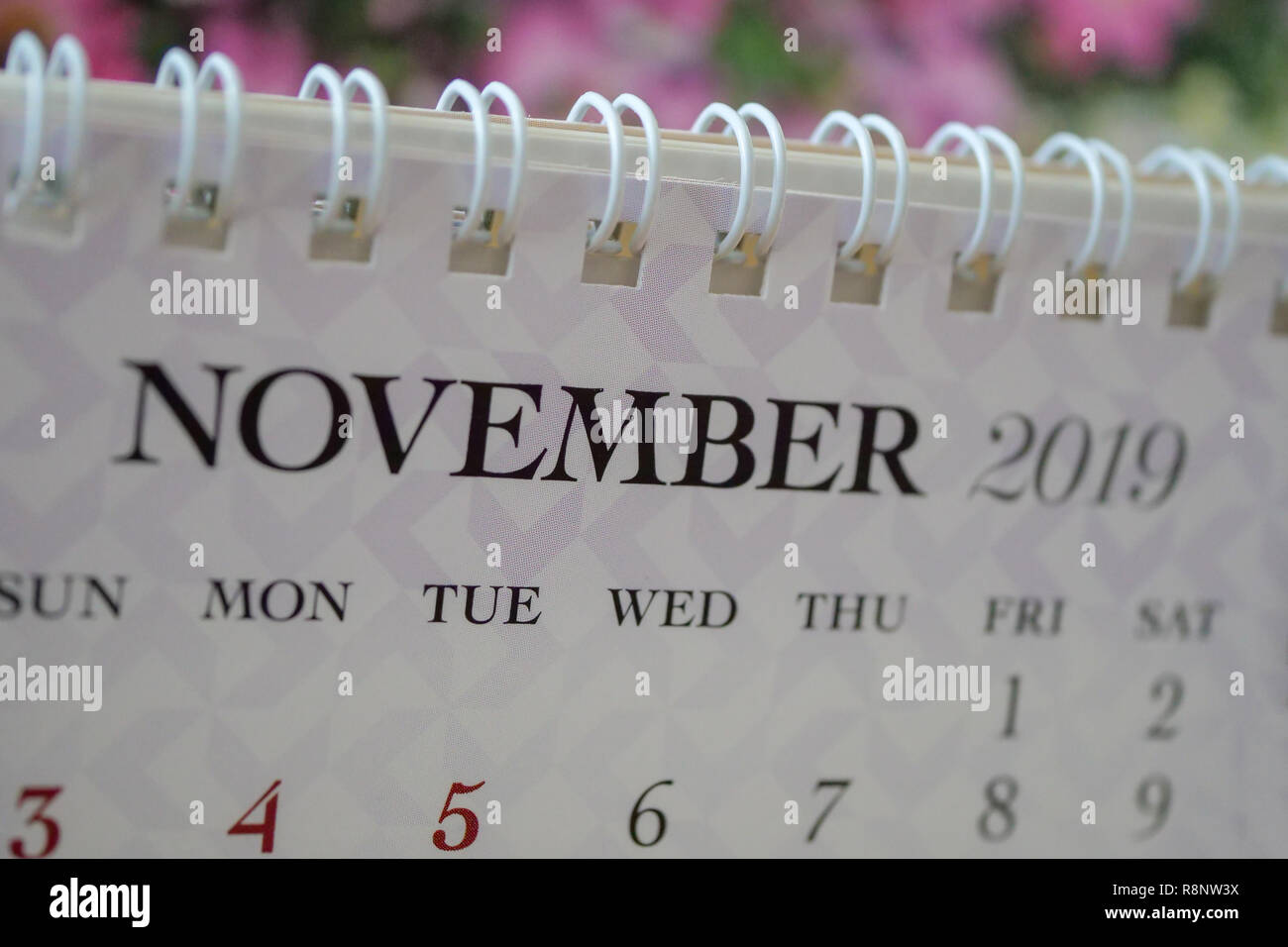 Close up calendar of November 2019 Stock Photo - Alamy