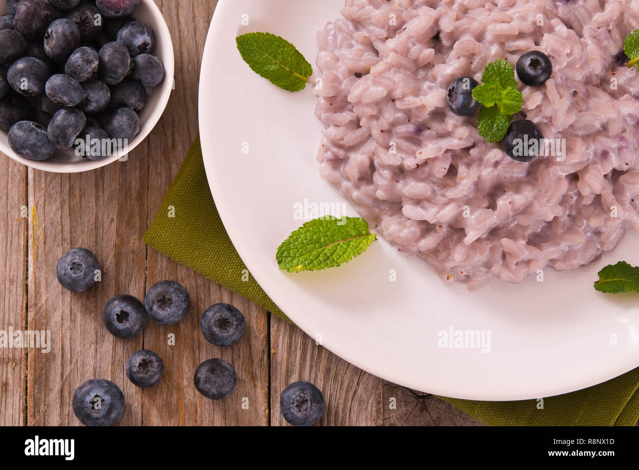 Blueberry risotto with mascarpone Stock Photo - Alamy