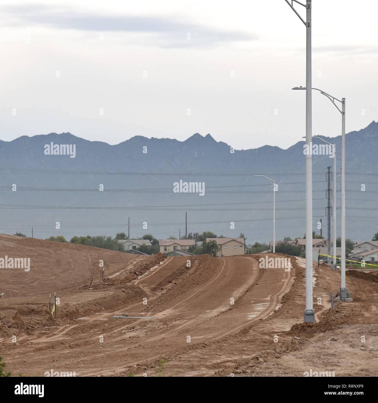 New highway under construction in Phoenix Arizona. Growth increases the ...