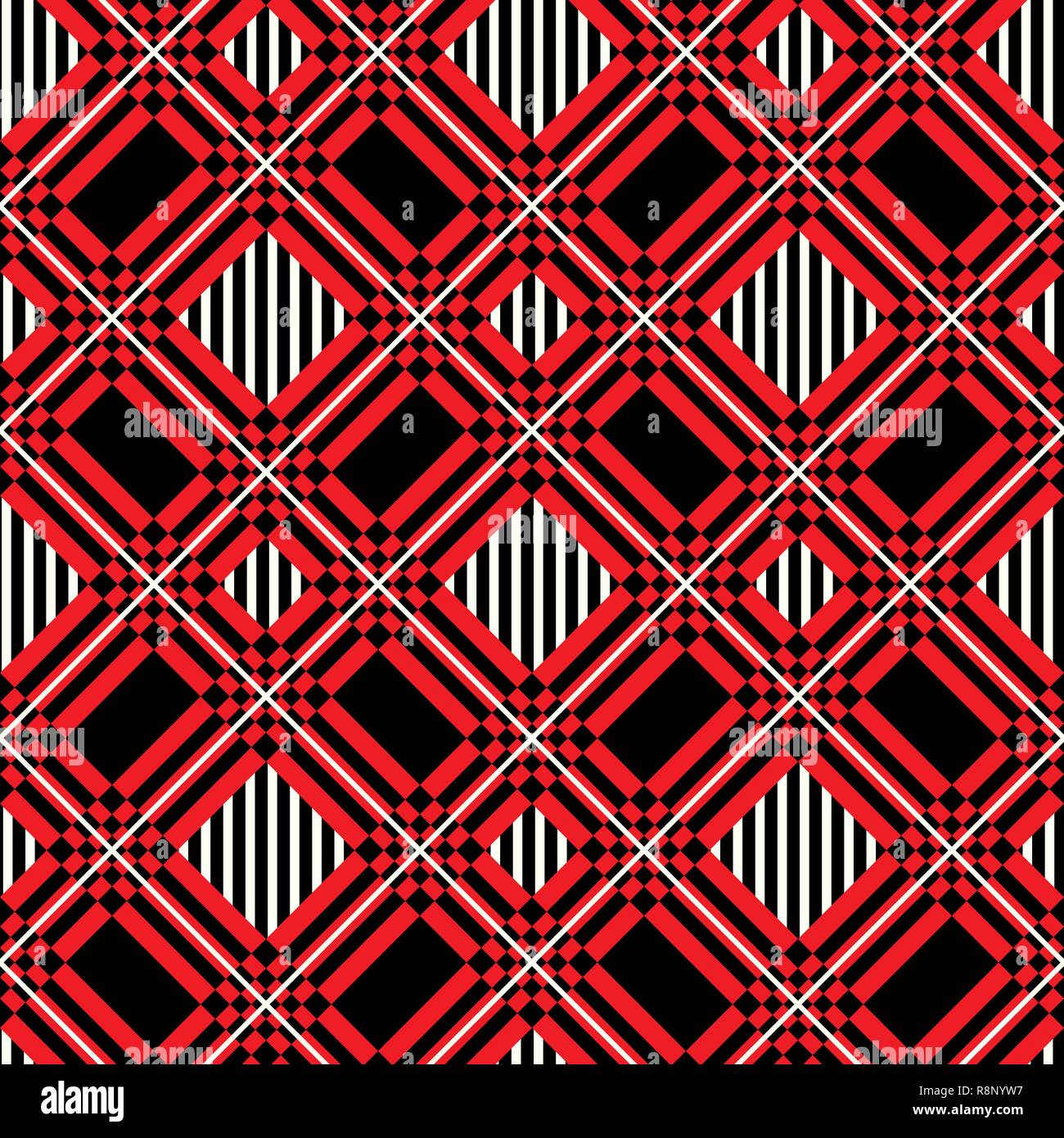 Menzies tartan red kilt diagonal fabric texture seamless pattern.Vector ...
