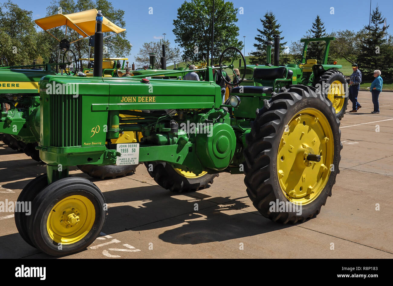 Display in Waterloo, Iowa of some John Deere tractors Stock Photo - Alamy