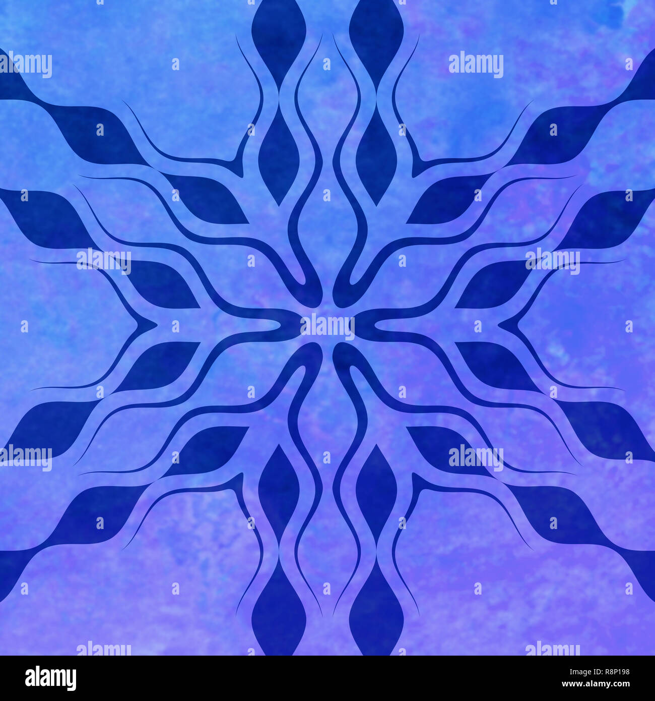 Abstract Blue Star or Snowflake Stock Photo - Alamy