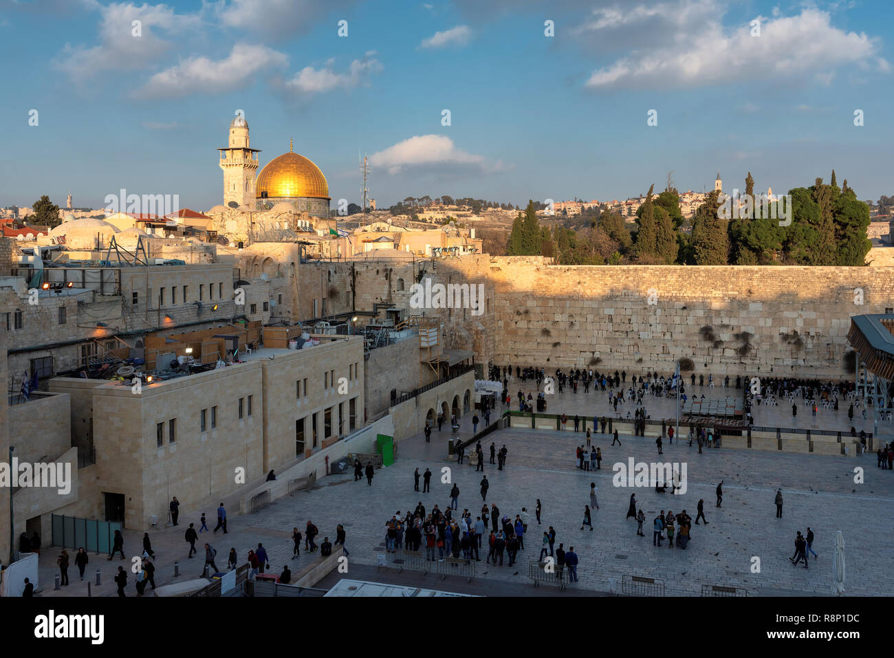 Western Wall and golden Dome of the Rock in Jerusalem Old City, Israel ...