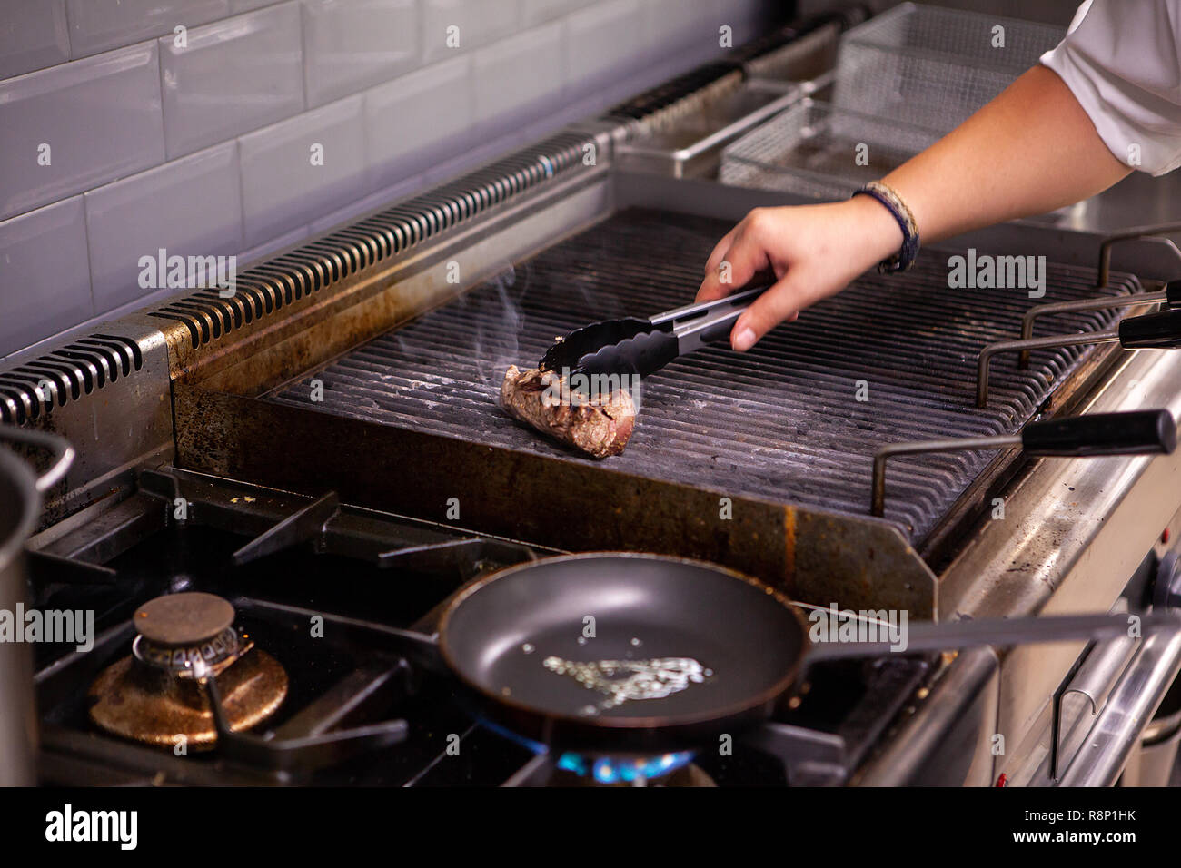 Making bbq barbecue grill beef hi-res stock photography and images - Alamy
