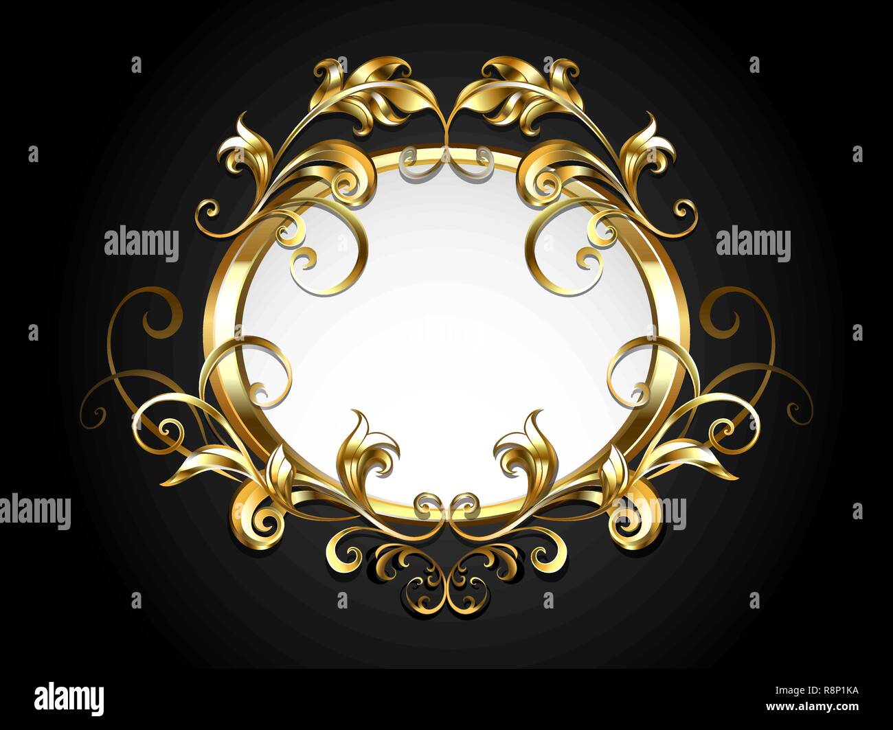 Gold Oval Frame Vector