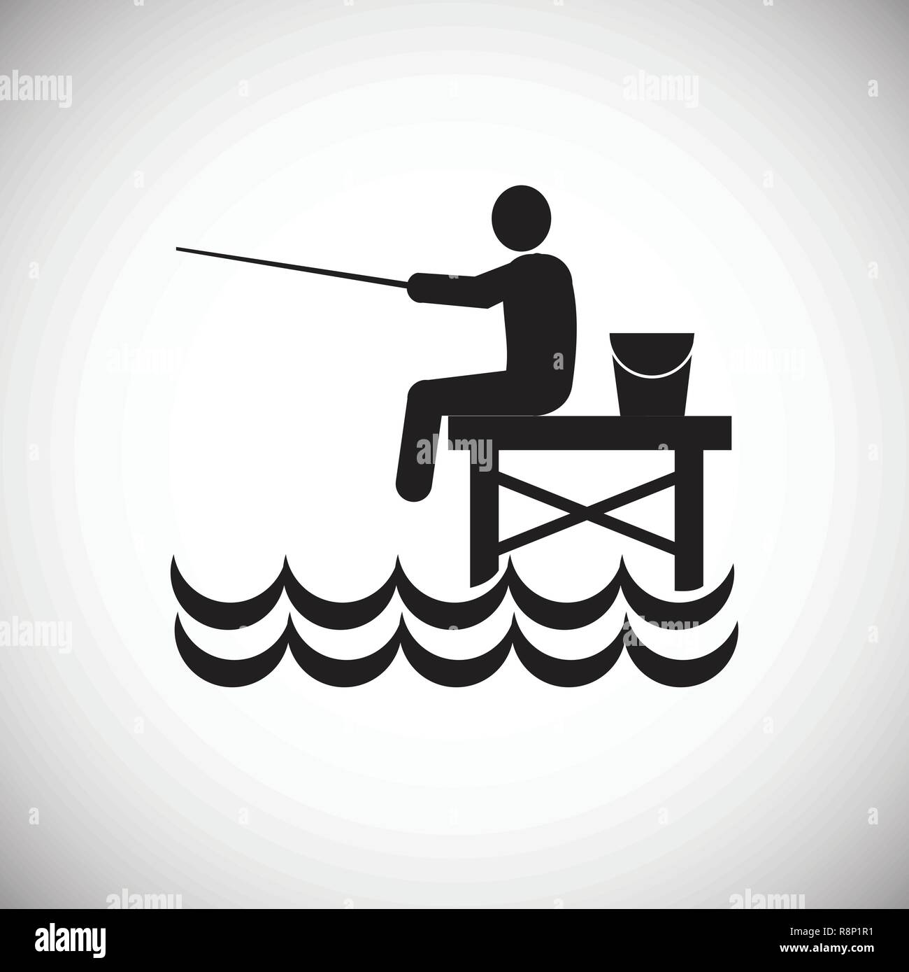 Fisherman icon on white background for graphic and web design, Modern ...