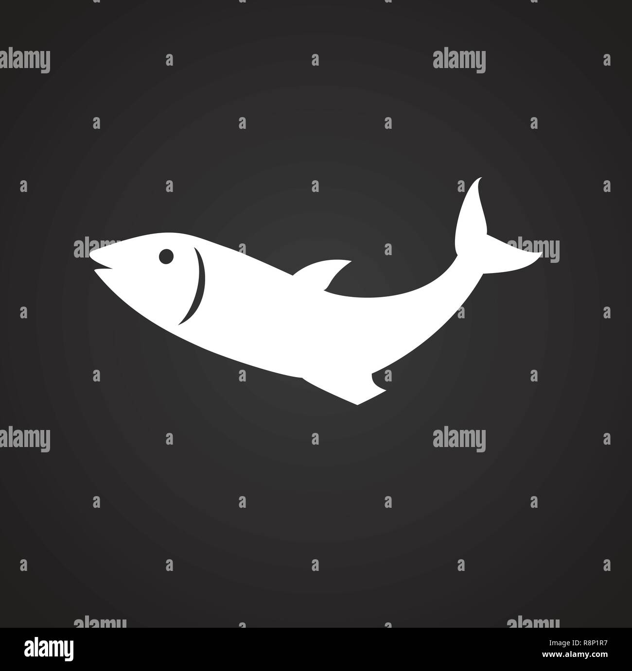 Fish icon on black background for graphic and web design, Modern simple ...