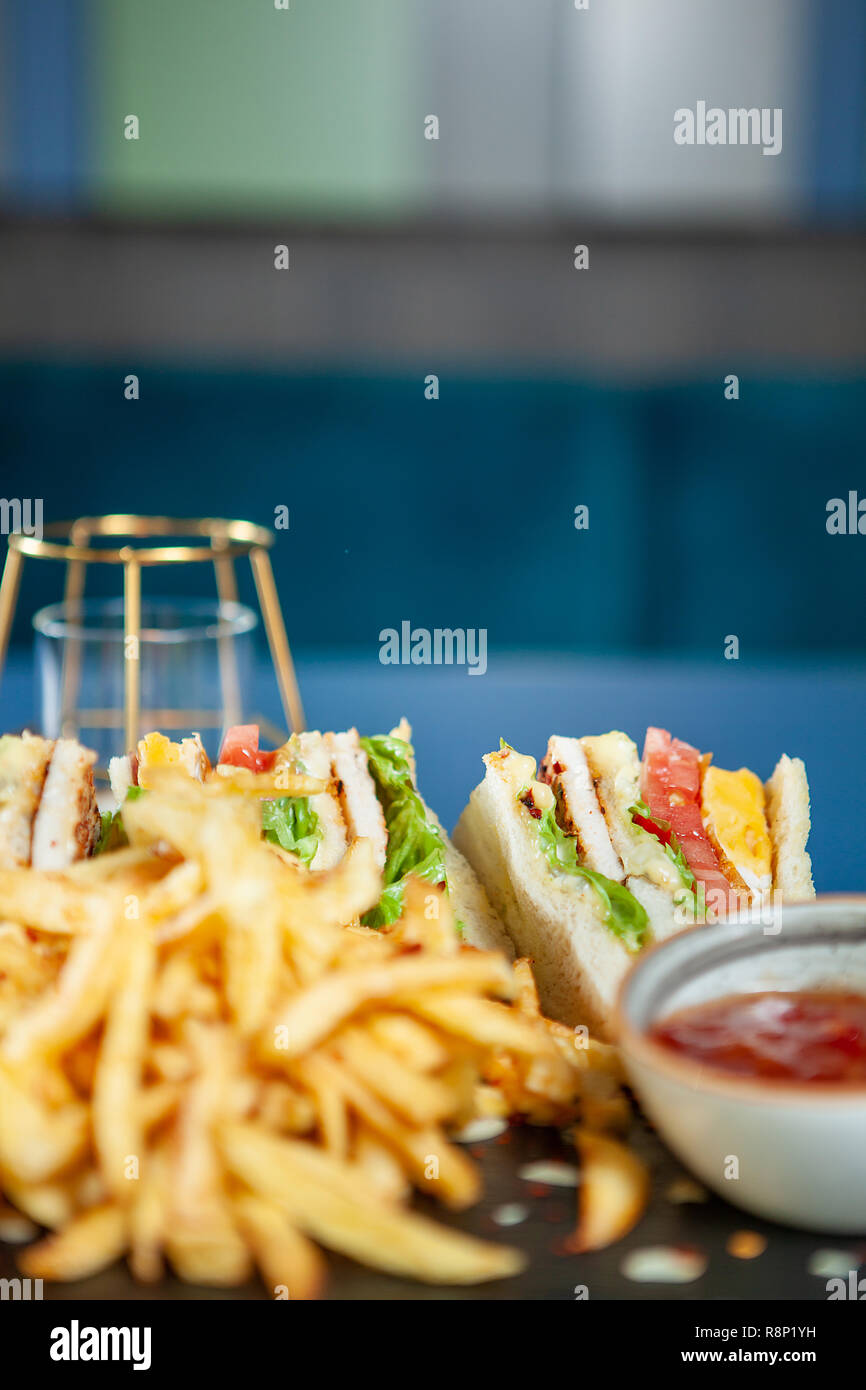 Chicken club sandwich french fries hi-res stock photography and images ...
