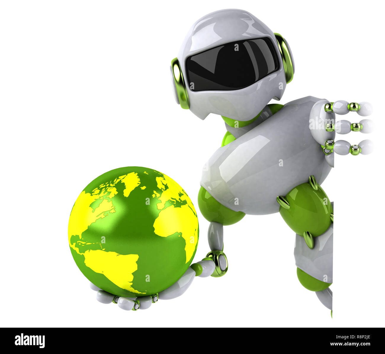 Green robot - 3D Illustration Stock Photo - Alamy