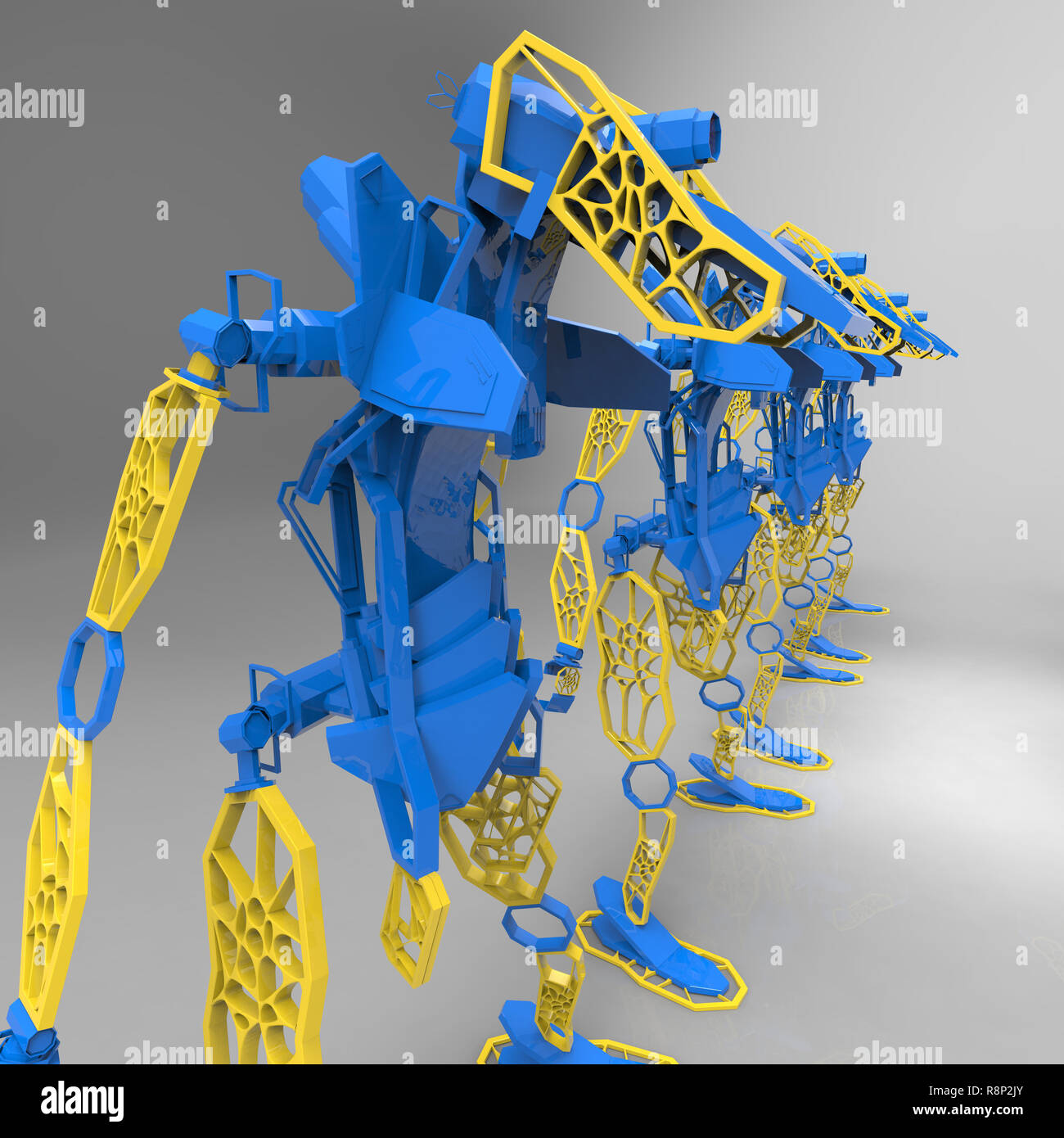 3D generative design of a robot - 3D Illustration Stock Photo - Alamy