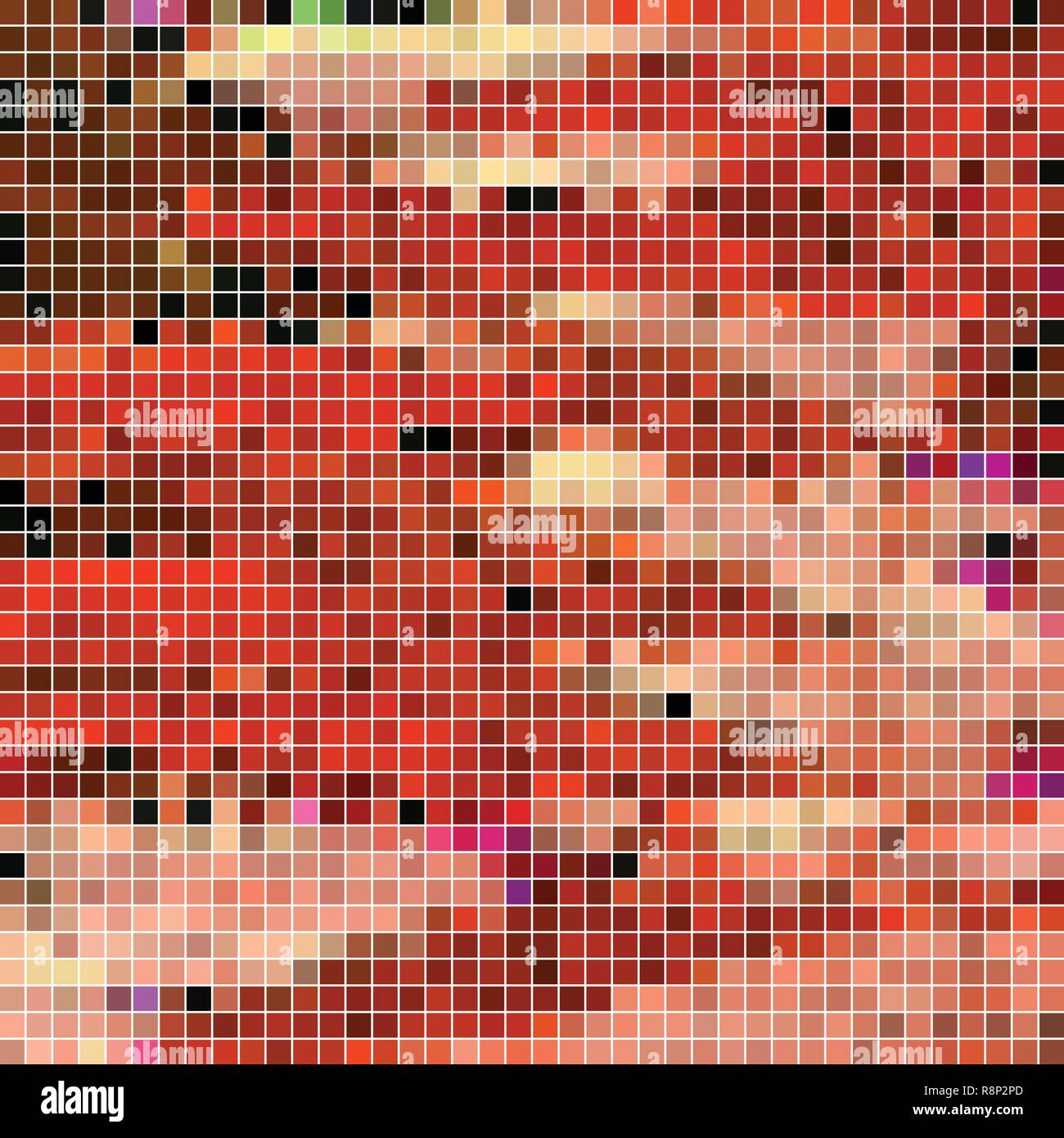 abstract vector square pixel mosaic background - red Stock Vector Image ...