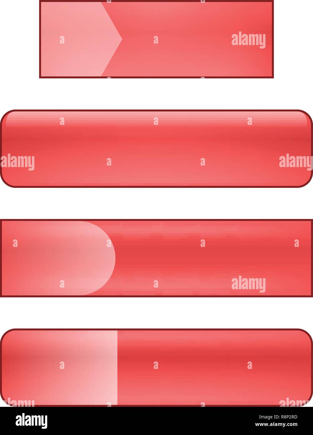 vector bright glossy web buttons set - red Stock Vector Image & Art - Alamy