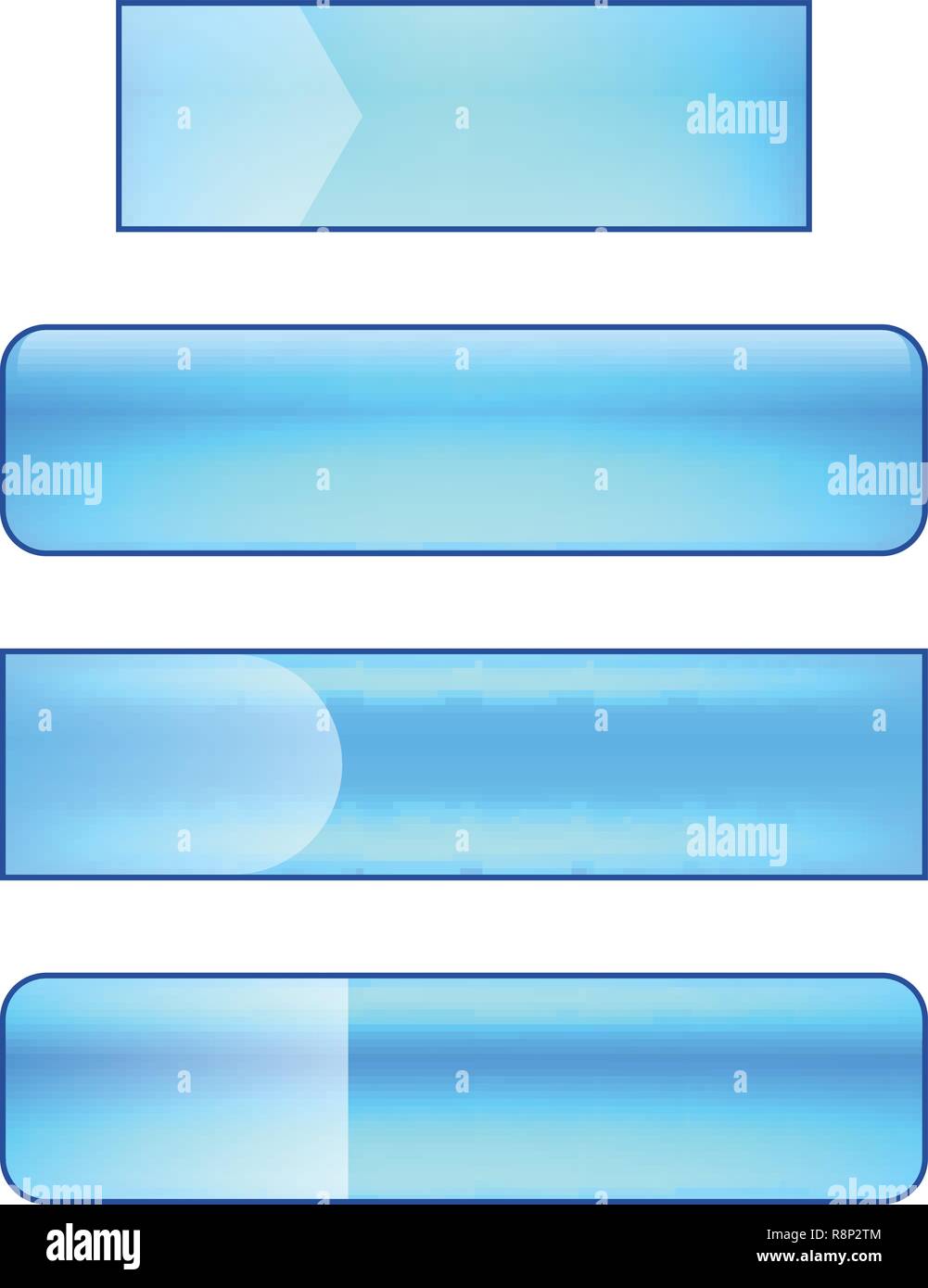 vector bright glossy web buttons set - blue Stock Vector Image & Art - Alamy