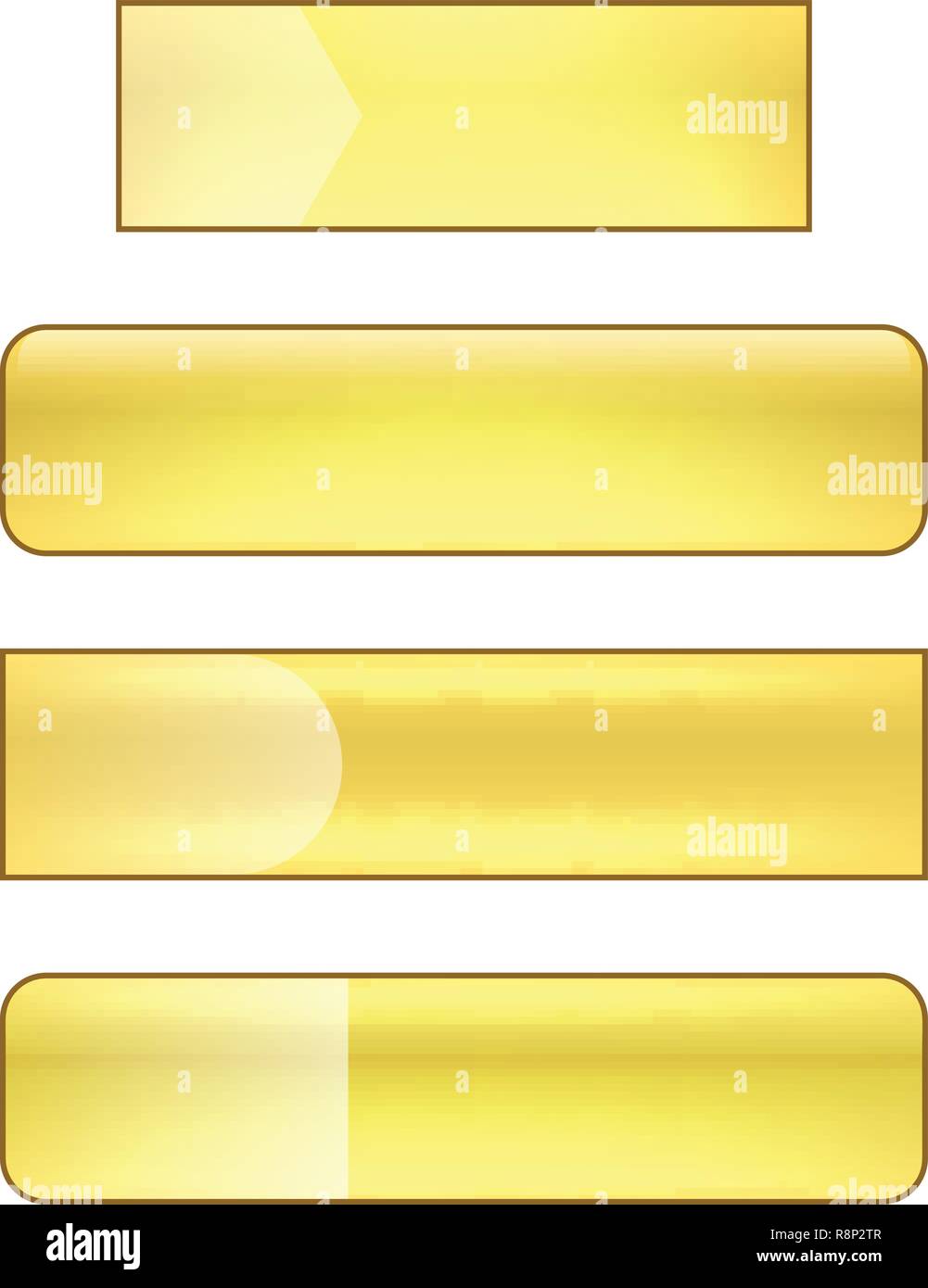 vector bright glossy web buttons set - golden Stock Vector Image & Art ...