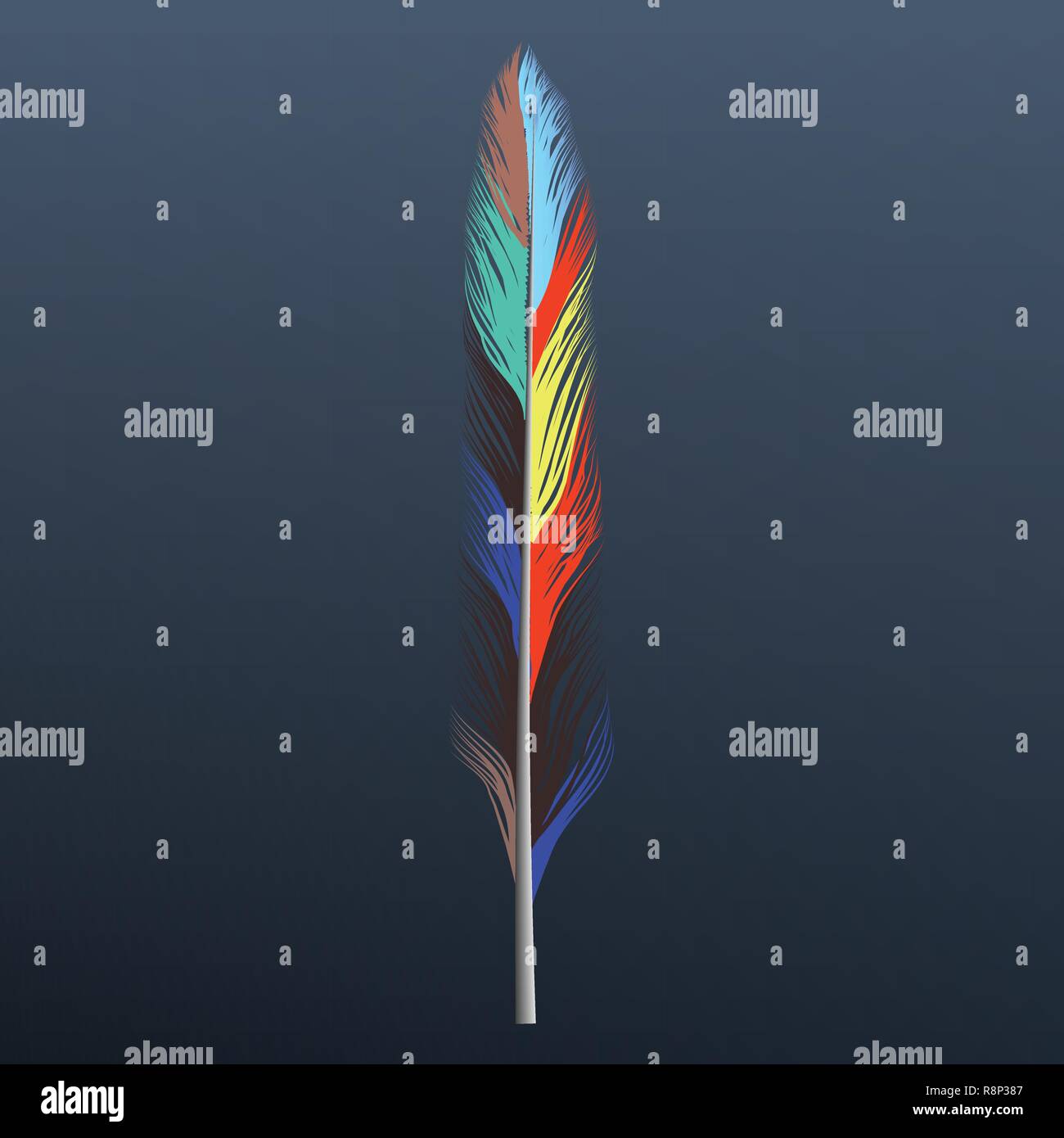 Rainbow feather icon, realistic style Stock Vector Image & Art - Alamy