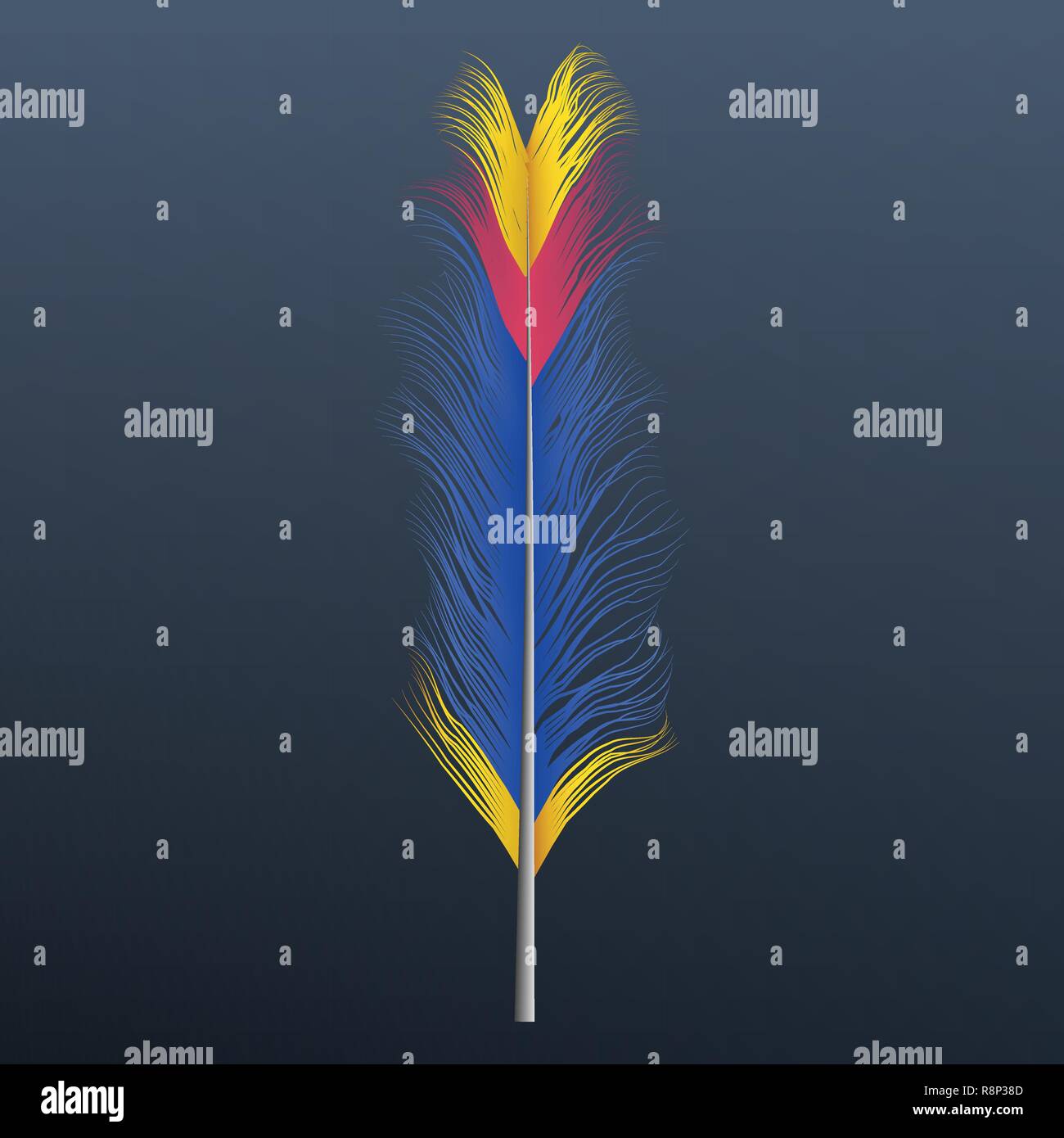 Blue abstract feather icon, realistic style Stock Vector Image & Art ...