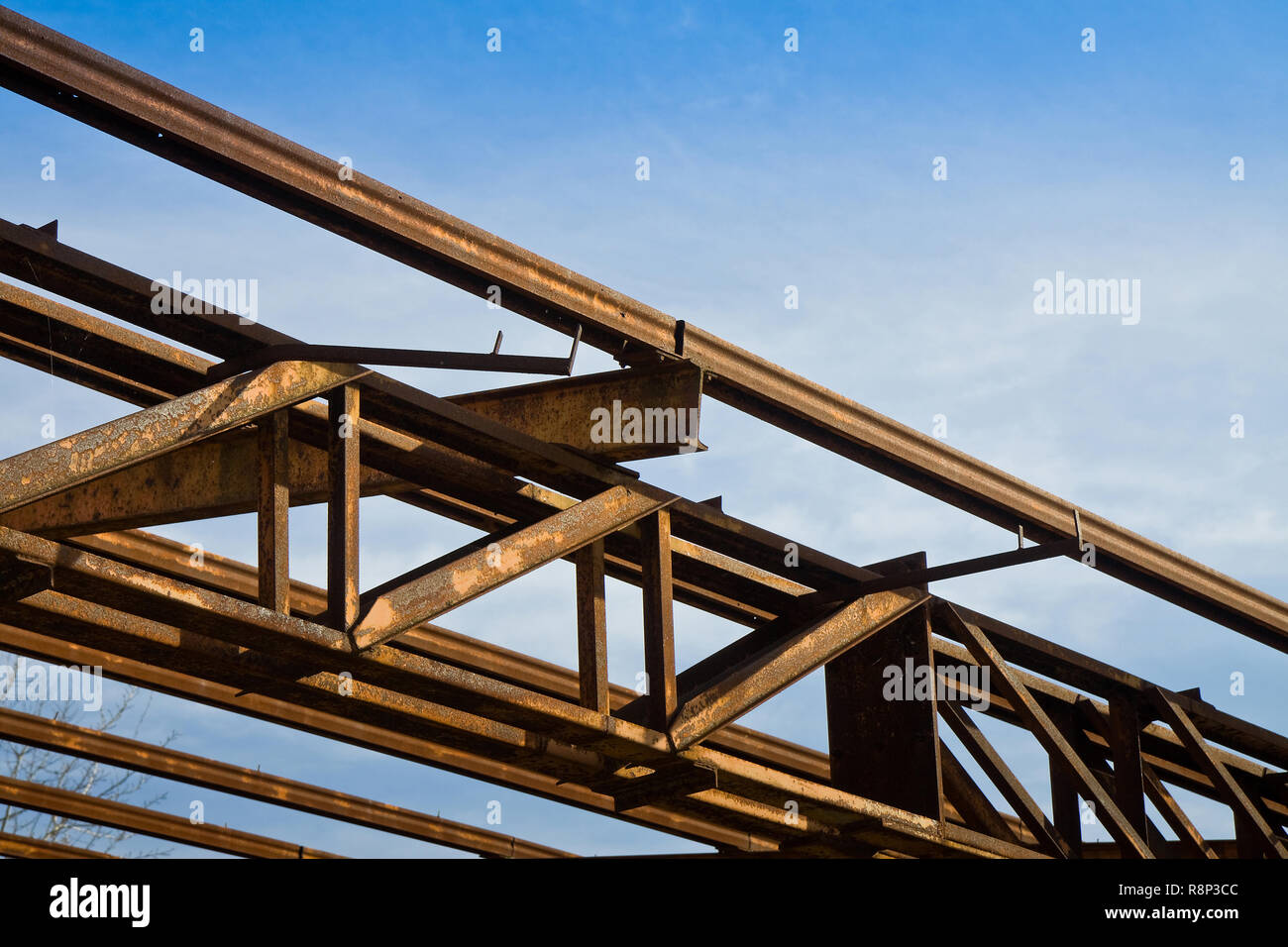 Old metal frame of an abandoned factory Stock Photo - Alamy
