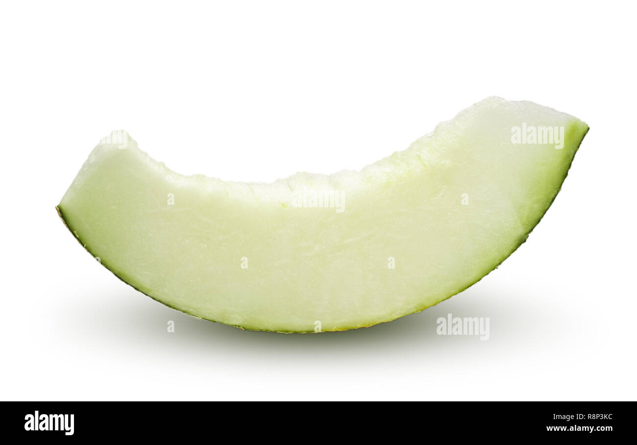 one slice of melon isolated on white background Stock Photo - Alamy