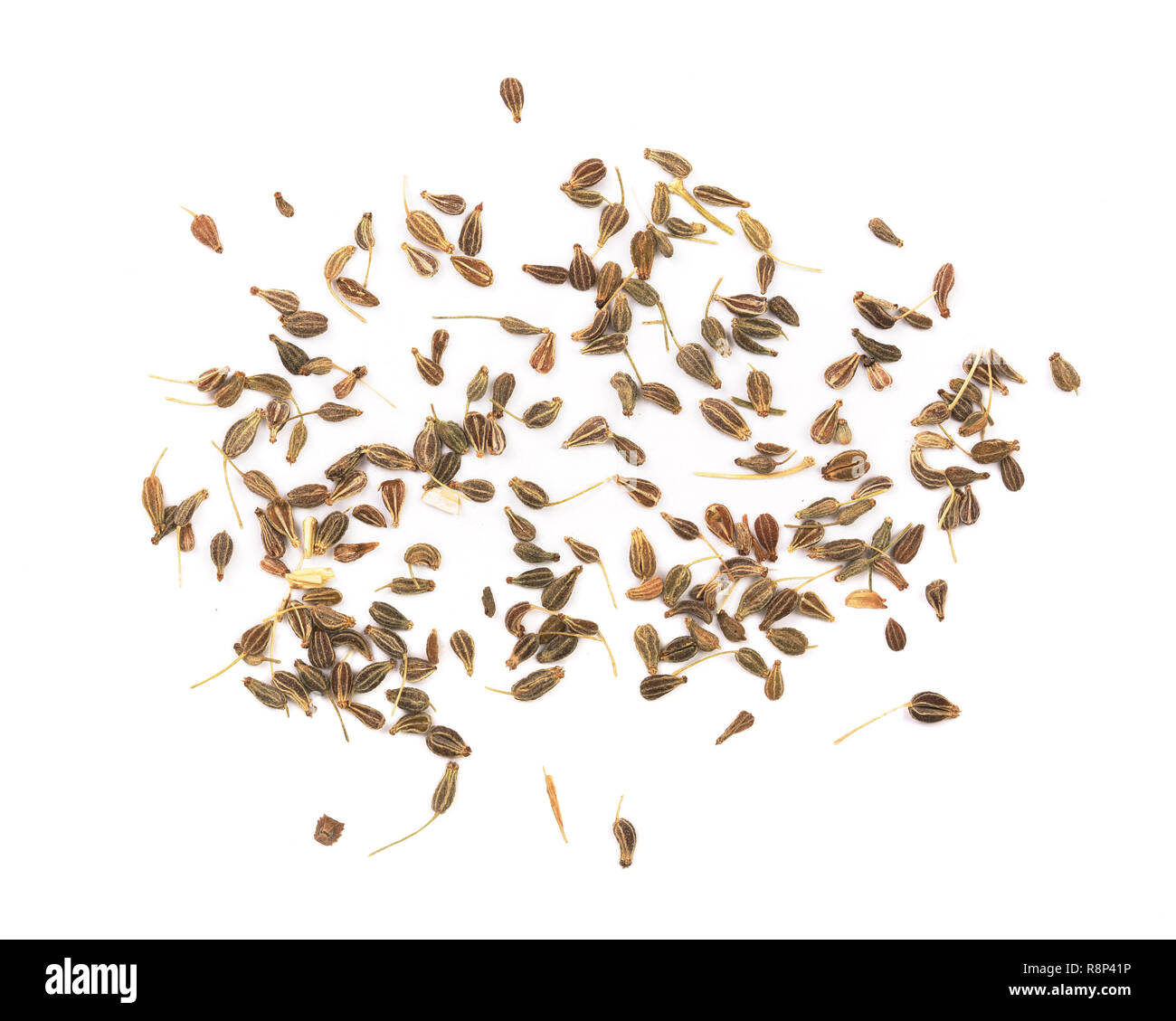 dried anise seeds isolated on white background. Top view Stock Photo ...