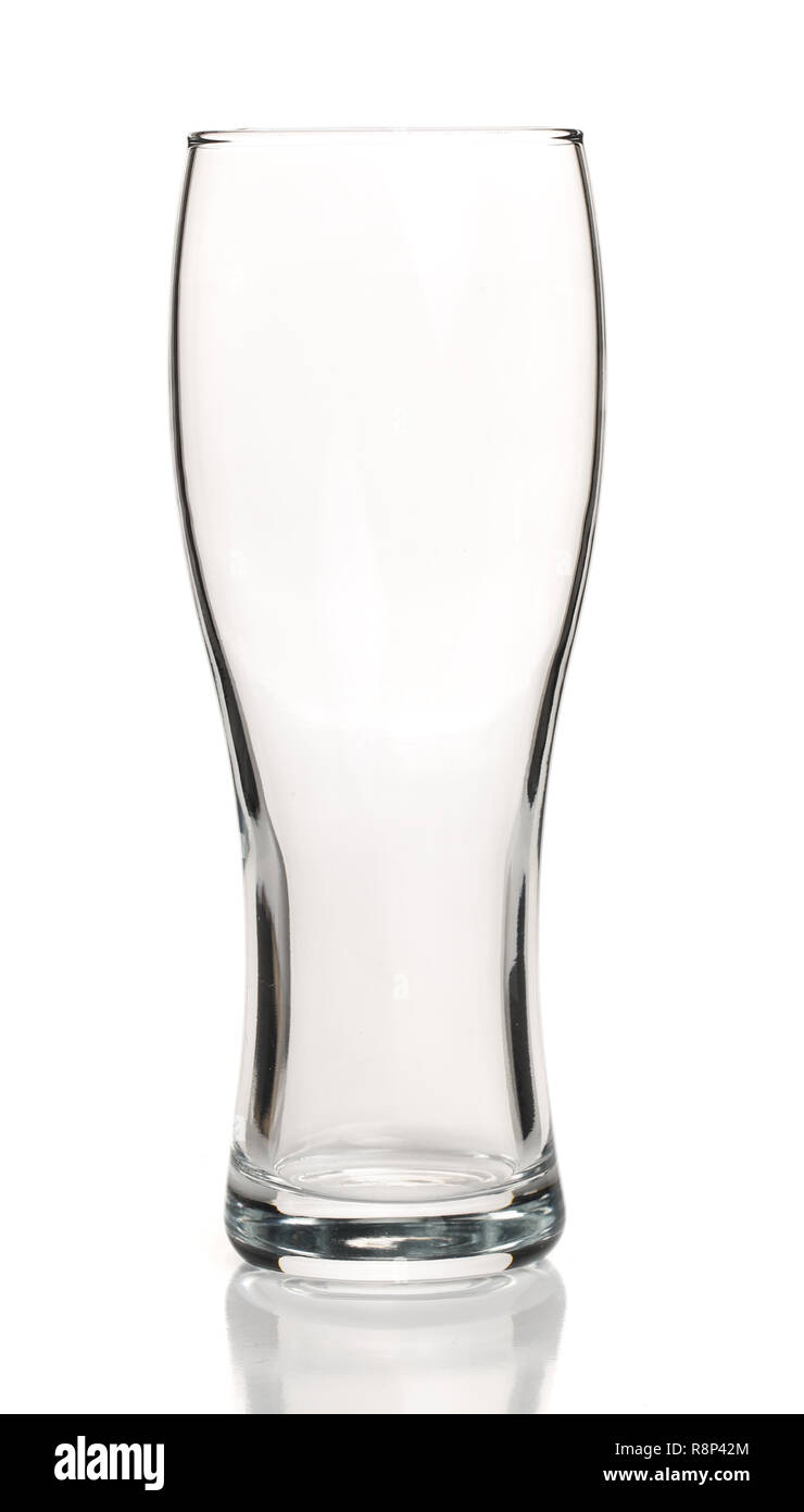 Empty beer glass isolated on white background Stock Photo - Alamy