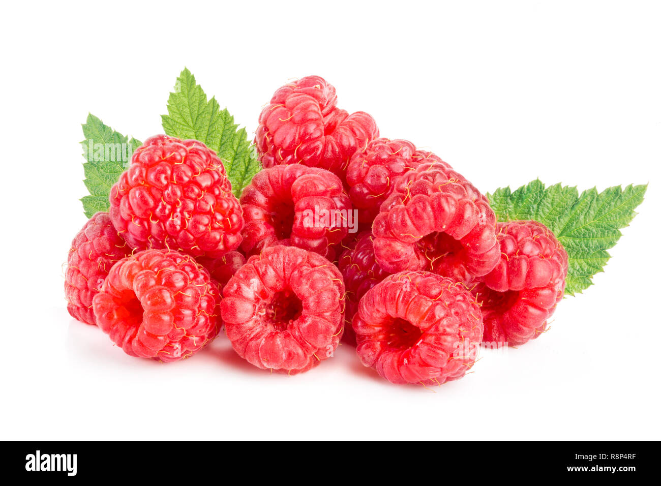 Raspberry isolated on white background. Pile or heap Stock Photo - Alamy