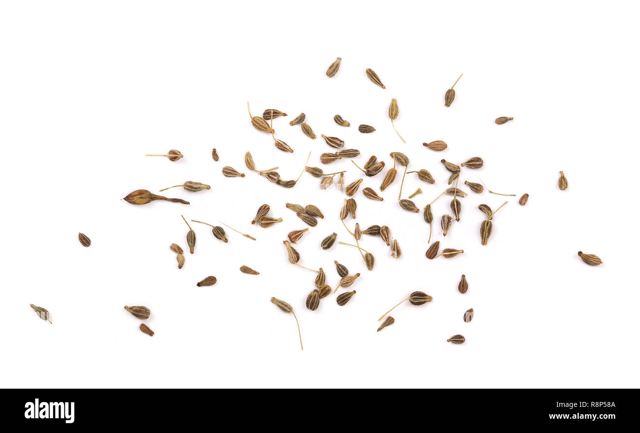dried anise seeds isolated on white background. Top view Stock Photo ...