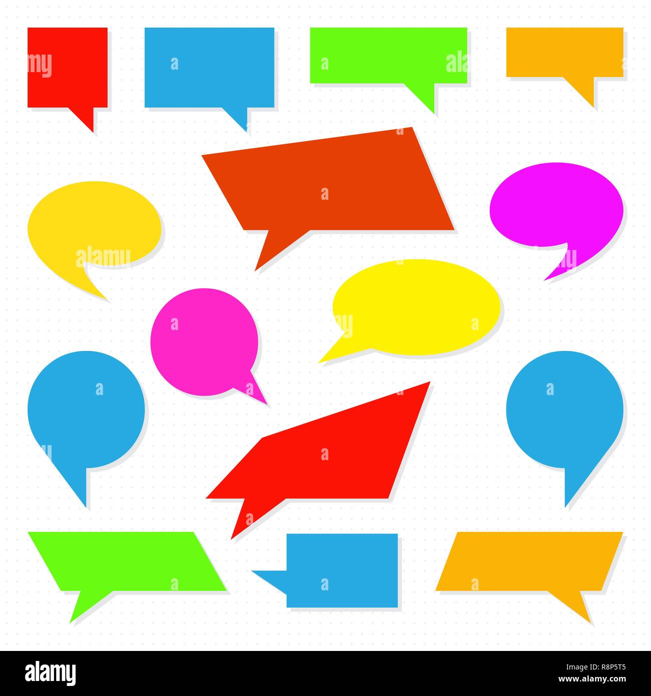 Set of comic Speech Bubbles, isolated. Vector illustration. Collection ...