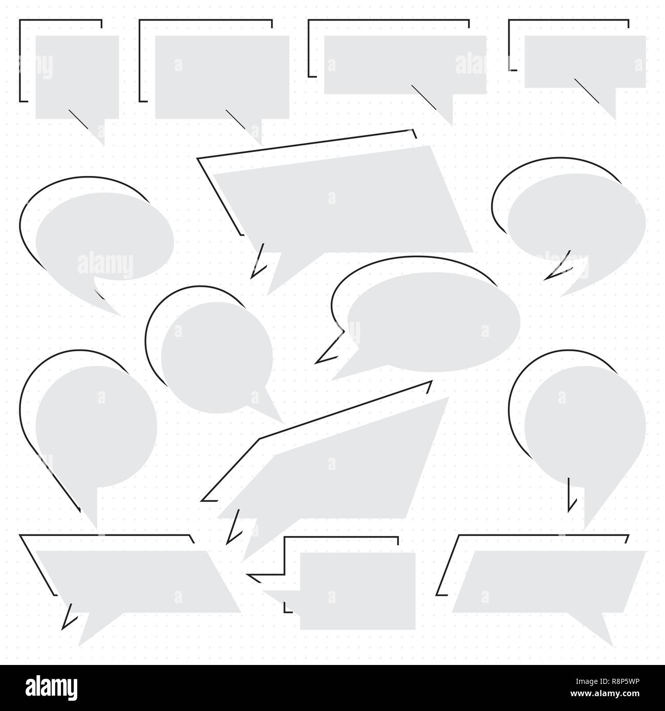 Set of pop art Speech Bubbles. Vector illustration. Collection of retro ...