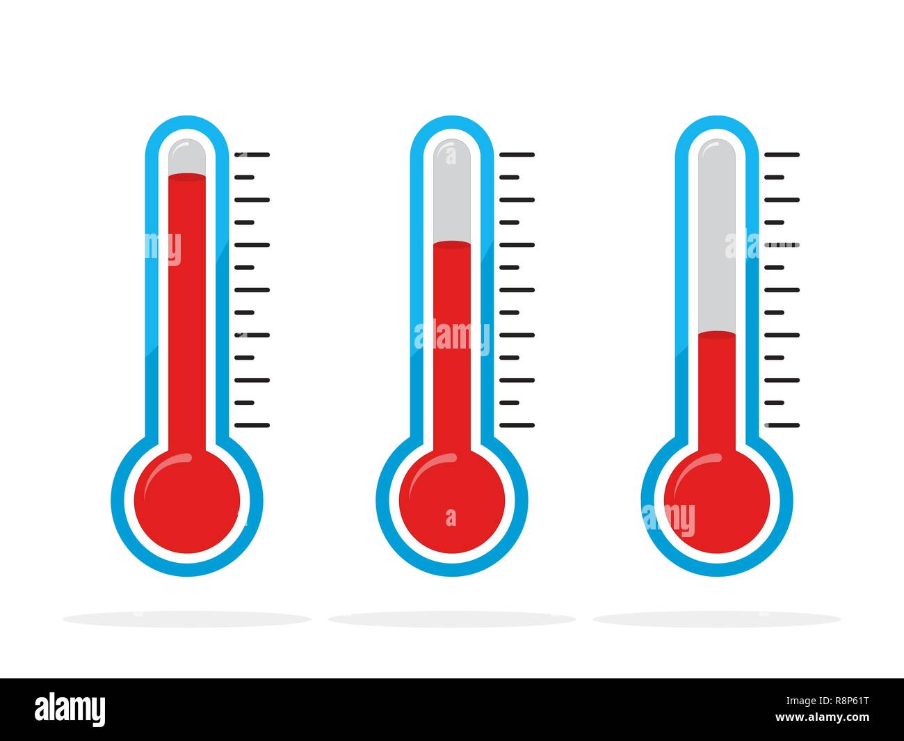 Thermometer icon isolated. Vector illustration. Colored thermometer ...