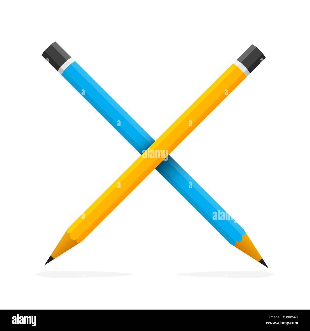 Two crossed pencil isolated. Vector illustration. Education concept ...