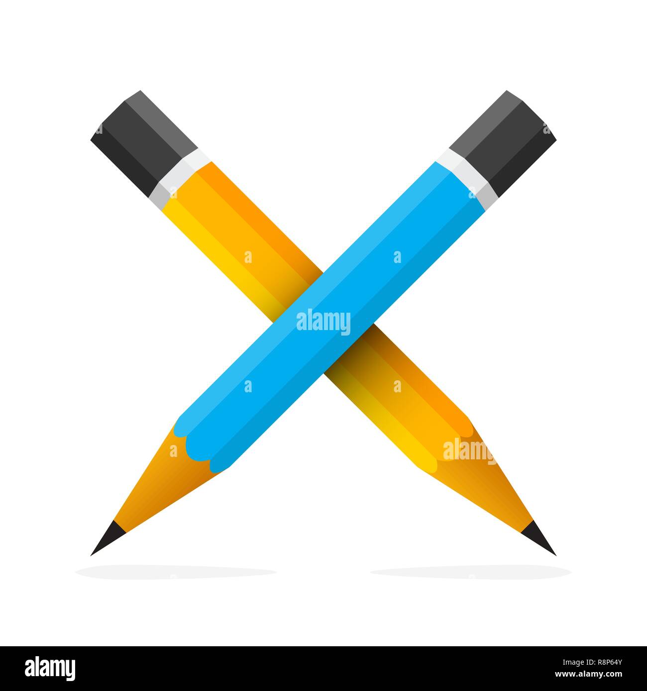 Two crossed pencil isolated. Vector illustration. Education concept ...