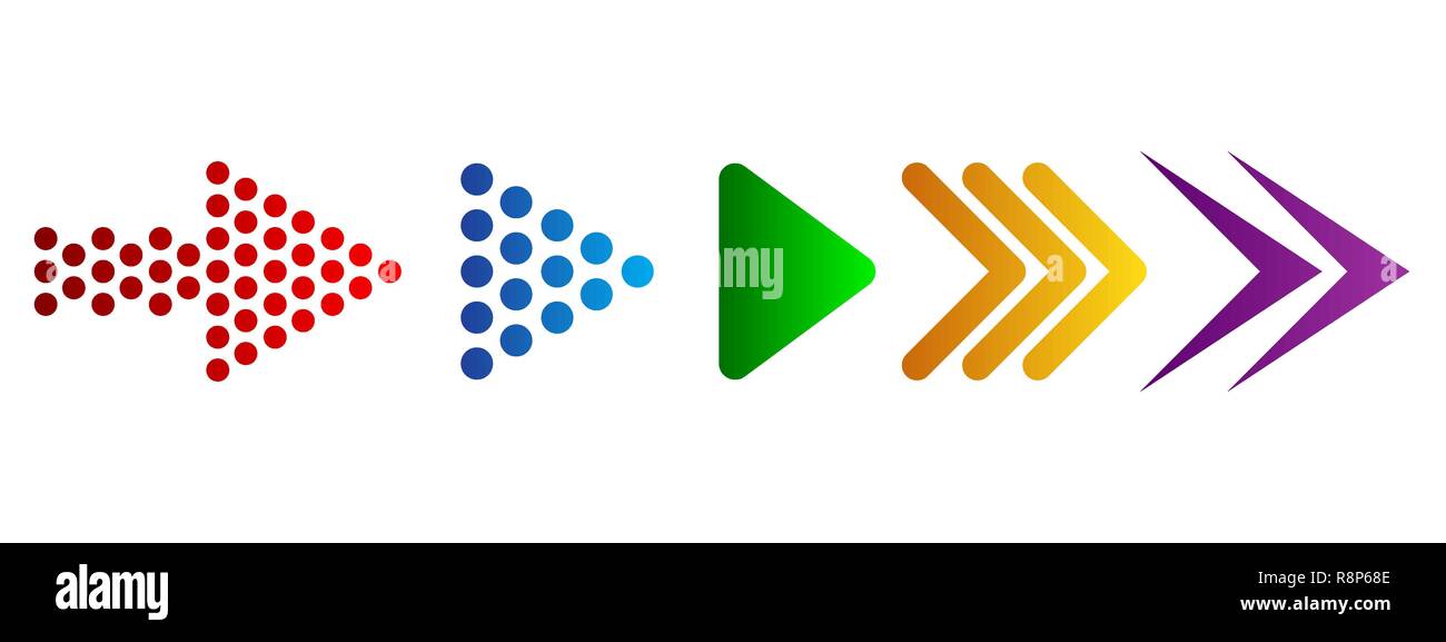 Set of colored arrows. Vector illustration. Arrows collection isolated ...