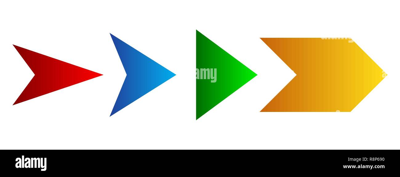 Set of colored arrows. Vector illustration. Arrows collection isolated ...