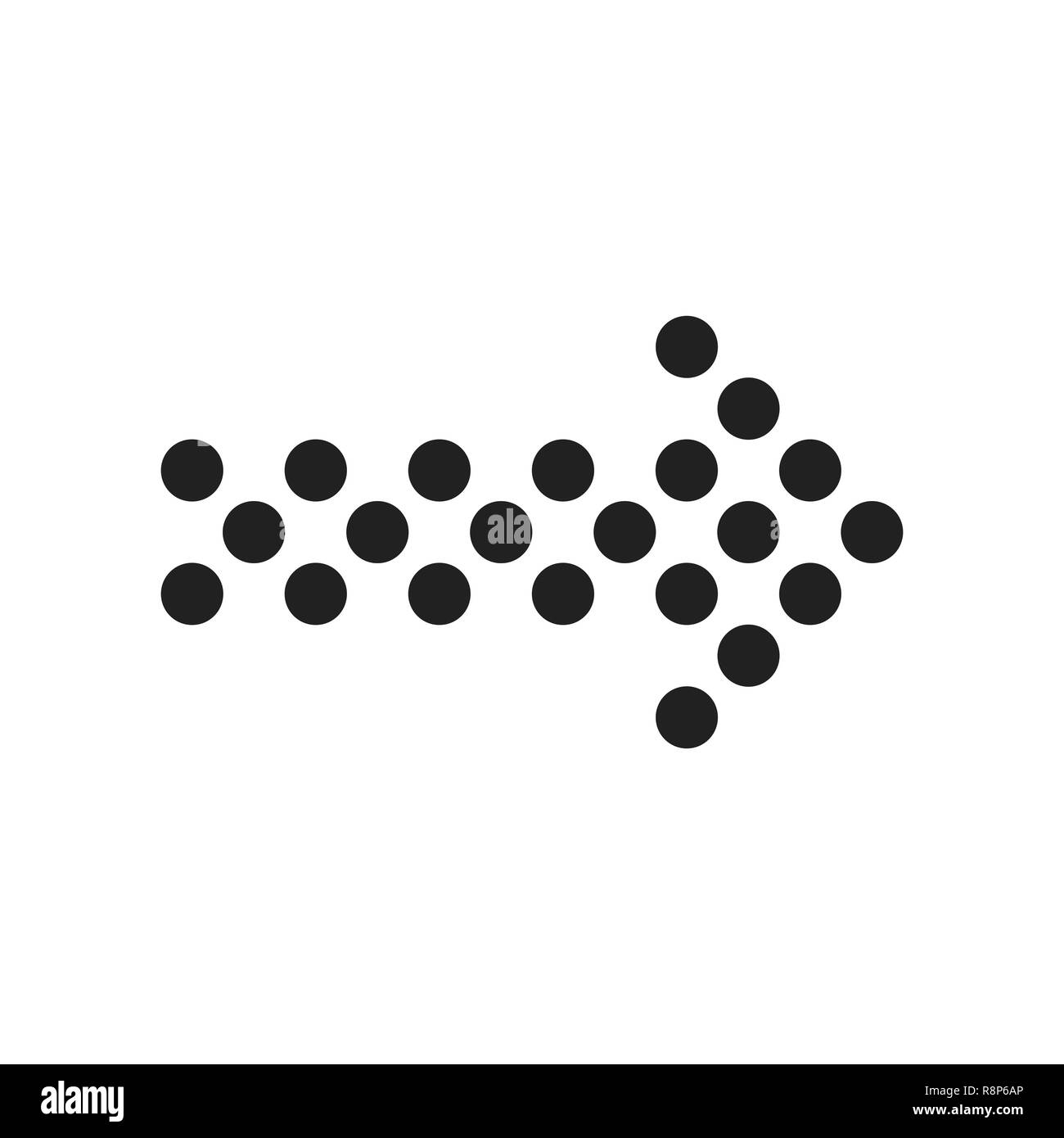 Black dotted arrow. Vector illustration. Arrow right isolated Stock ...