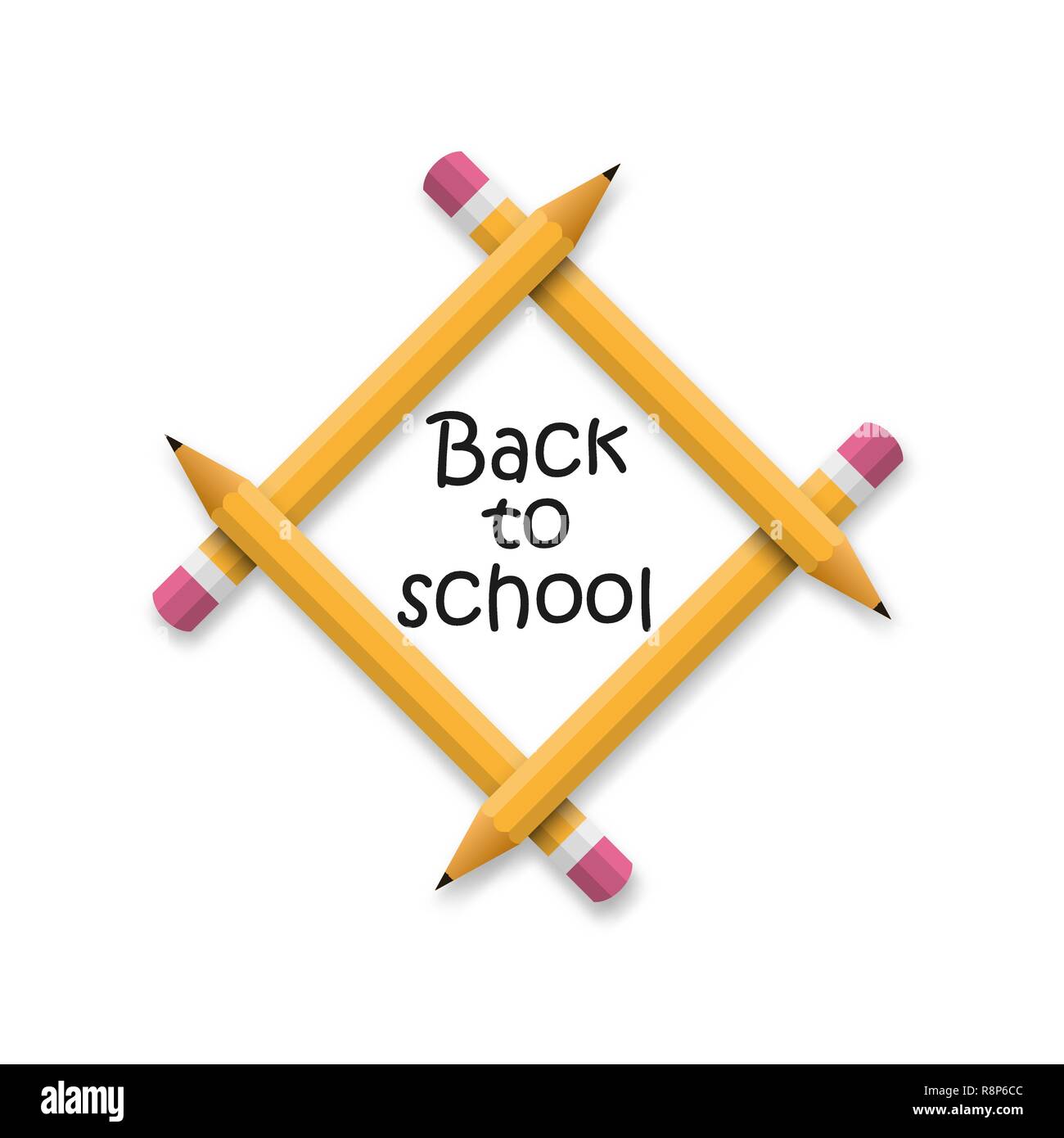Back to School banner. Vector illustration. Frame from pencil, isolated ...