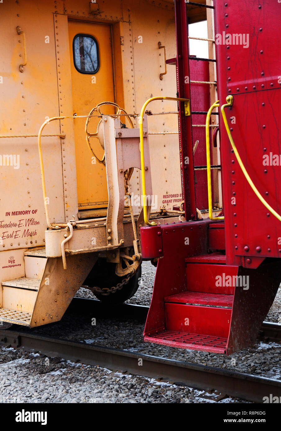 Cabooses stairs and door to cabin at Steam Railroading Institude in ...