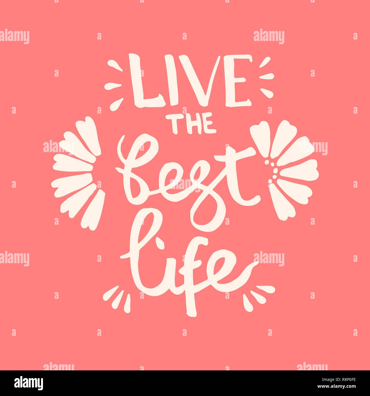 Live the best life handwriting monogram calligraphy. Phrase poster ...