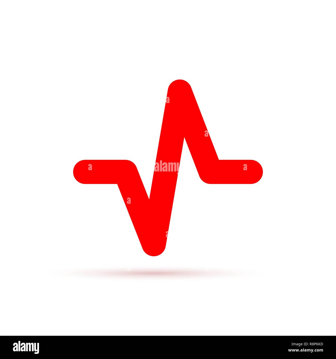 Red heartbeat icon. Vector illustration. Heartbeat sign in flat design ...