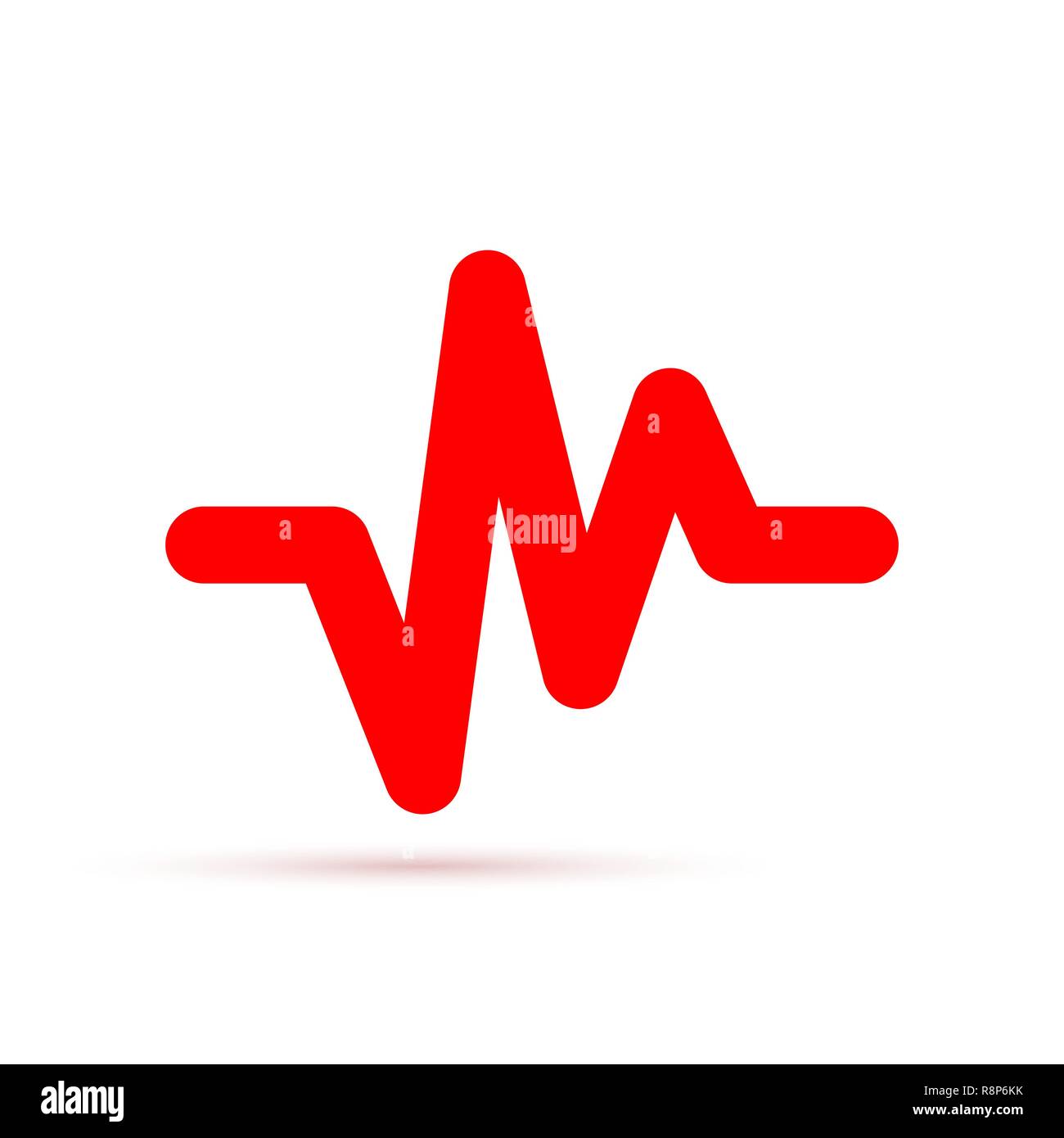 Red heartbeat icon. Vector illustration. Heartbeat sign in flat design ...