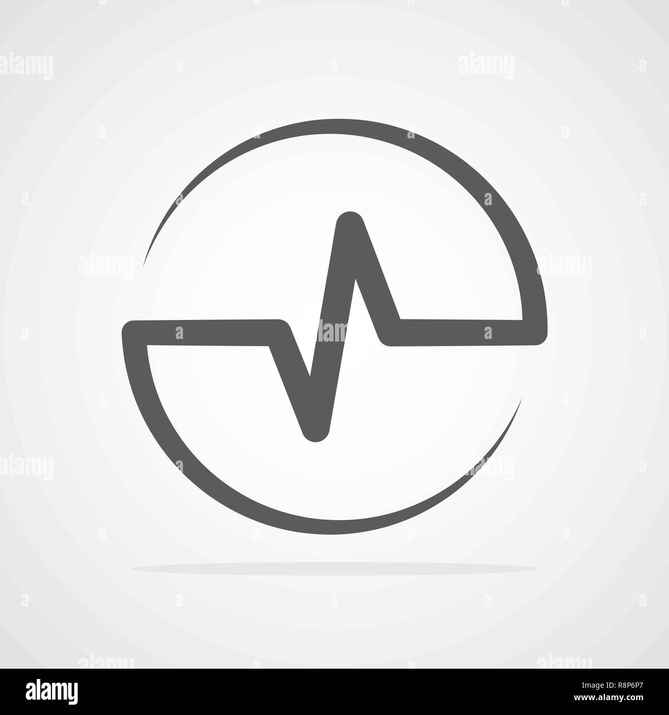 Gray Heartbeat icon in the circle. Vector illustration. Medical concept ...
